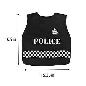 FUN LITTLE TOYS 44"×28" Kids Pop Up Tent with Policeman Costume and Carrying Case, Indoor and Outdoor Police Car Tent for Kids Play Tent Gift for Boys and Girls