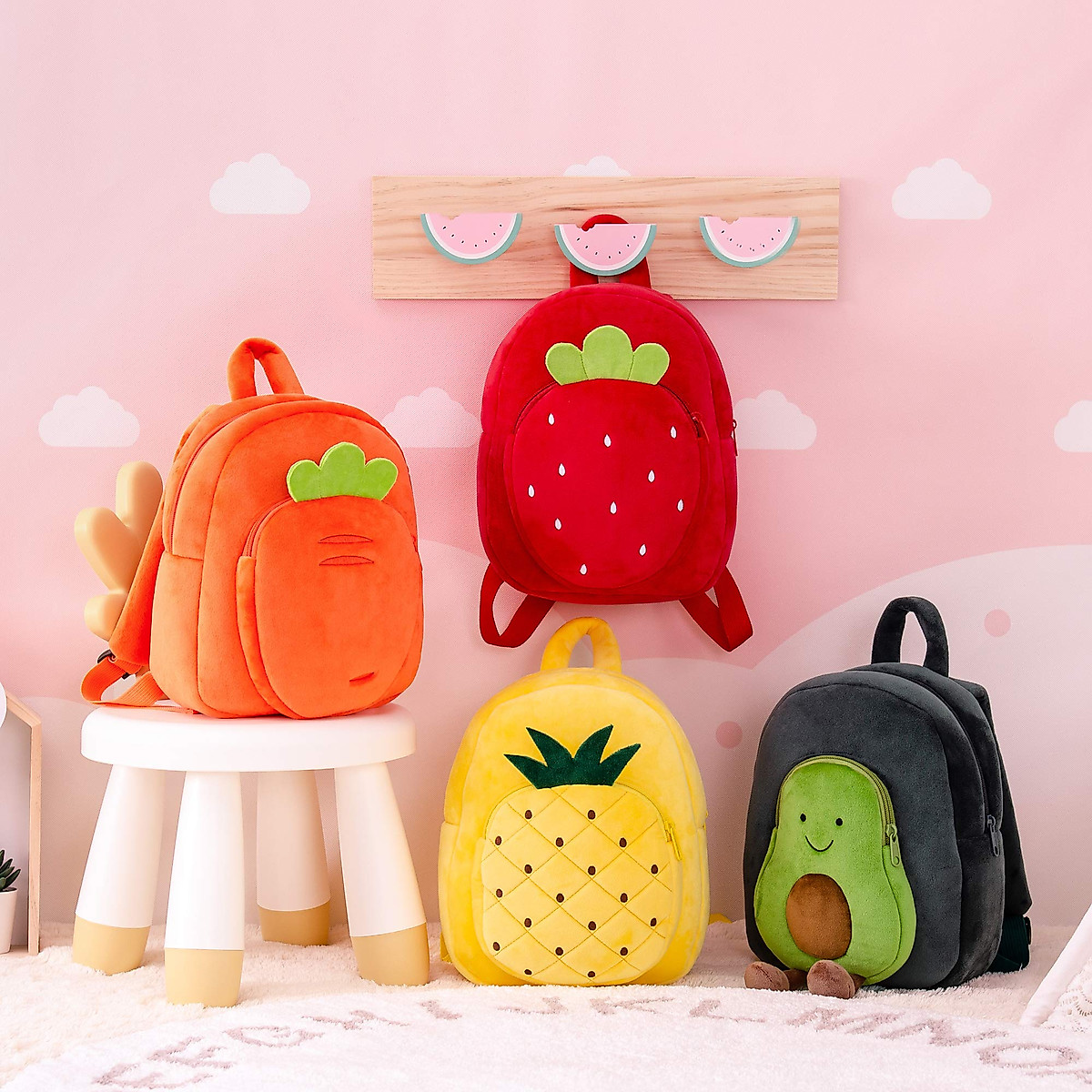 Lazada Avocado Toddler Backpack for Girls Kids Plush backpacks Green Baby Girl Gifts Age 3+