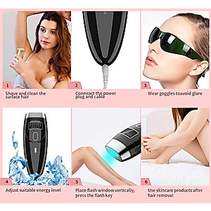 Permanent Painless Ice-Cooling IPL Laser Hair Removal for Women & Men, Upgrade to 999,999 Flashes Facial Body Profesional IPL Epilator Machine