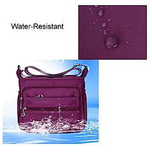 SYYHOME Crossbody Purses for women Multi-Pocket Nylon Shoulder Bags Lightweight Travel Purses Messenger Handbags (Large, Black)