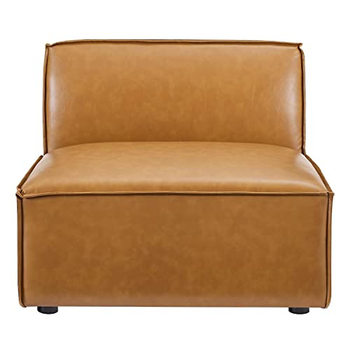 Modway Restore 6-Piece Vegan Leather Sectional Sofa in Tan