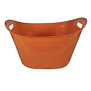 Personalized Easter Baskets for Kids - Custom Baseball Sports Bucket - Plastic Pail With Name (Orange)