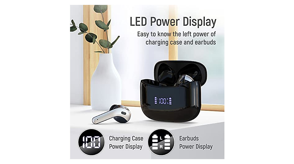 Wireless Earbuds with 60H Playtime & LED Display - ZINGBIRD X15