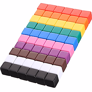 60 Pieces 16 mm Blank Dice Acrylic Dice Cubes Assorted Color DIY Dice for Board Games with Storage Bag