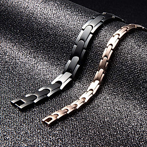 Wolentty His and Hers Couples Bracelets Stainless Steel Distance Bracelets Gift for Valentine's Day - Matching Set (His & Hers)