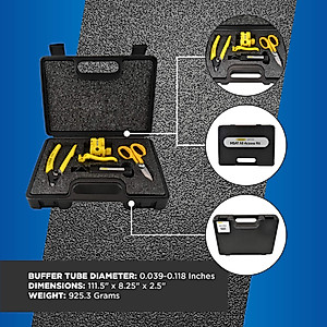 Miller MSAT All Access Tool Kit, Fiber Cable Stripping Tool, Metal Kevlar Scissors, Cable Stripper for Hard Cable Jackets, Buffer Tube Cutter, Mid-Span Fiber Optic Tool