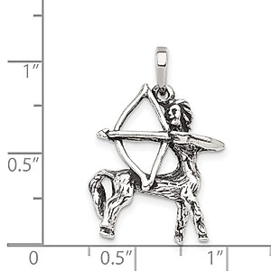 Jewelry Stores Network Sagittarius Centaur Archer Zodiac Sign Pendant In 925 Sterling Silver 22 mm x 19 mm