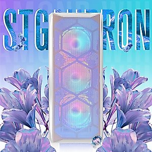 STGAubron Gaming PC Computer Desktop, GTX 1660 Ti 6G GDDR6, Intel Core I7 up to 3.9 GHz, 16G RAM, 512G SSD, WiFi, BT 5.0, RGB Fan x 6, RGB Mouse Pad, RGB BT Sound Bar,Windows 10 Home,White