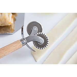 Fox Run 5542 Pastry Wheel Crimper and Cutter, Stainless Steel 1 x 2.75 x 6.5 inches