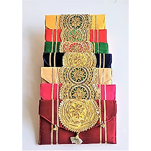 Clutch Bag For Woman Traditional Patola Clutch Handbag Elegant Evening Wedding Party Purse For Women's & Girls BY PANACHE MERCHANT (Pink)