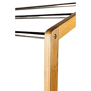 Bamboo Land- Bamboo Freestanding Towel Rack for Bathroom, Bathroom Hand Towel Holder, Outdoor Towel Rack for Pool, Standing Towel Rack, Towel Racks for Bathroom Freestanding, Towel Holder Stand