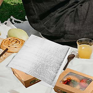 BESTonZON 50Pcs Reusable Insulation Bags Thermal Box Liners Metalized Box Liners Lunch Food Box Shopping Bag Insulation Lining Insulation Package 20cm