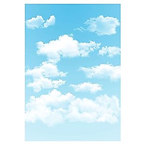 Allenjoy 5x7ft Spring Photography Blue Sky Backdrop White Cloud Newborn Baby Children Kids Cartoon Background Props Photocall Photobooth Photo Studio