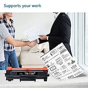 ZJBJ (1-Black) TN730 TN-730 Toner Cartridge Compatible Replacement for Brother DCP-L2550DW MFC-L2710DWL 2750DWL 2750DWXL