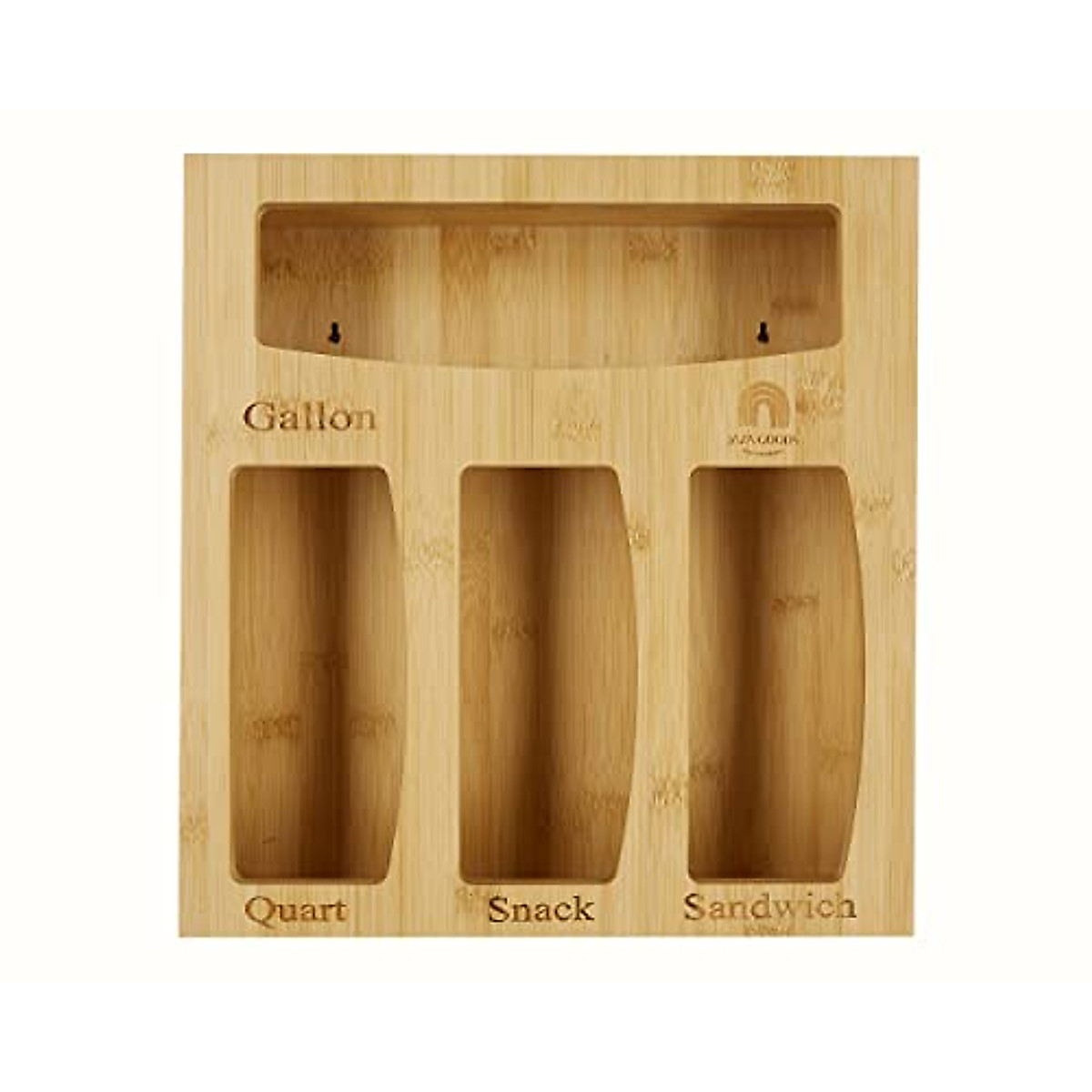 Jaza Goods | Ziplock Bag Storage Organizer and Dispenser for Kitchen Drawer | Wall Mountable | Compatible with Gallon, Quart, Sandwich & Snack Size Bags