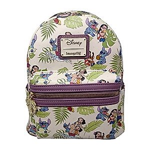 Loungefly Disney Lilo and Stitch Allover Print Womens Double Strap Shoulder Bag Purse