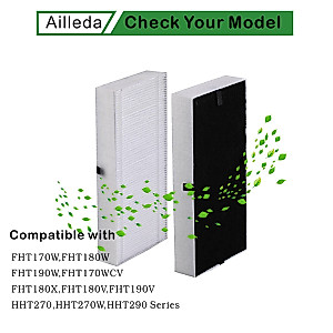 4 Pack Filter Replacement Compatible with Febreze FRF102B and Honeywell Air Purifier Filters U HRF201B, Fits Honeywell Tabletop & Tower Air Purifier HHT270W & HHT290 Series