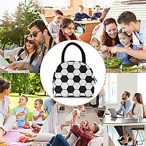Soccer Lunch Bag for Women Men Reusable Insulated Lunch Tote Bag for Office Work School Picnic Hiking