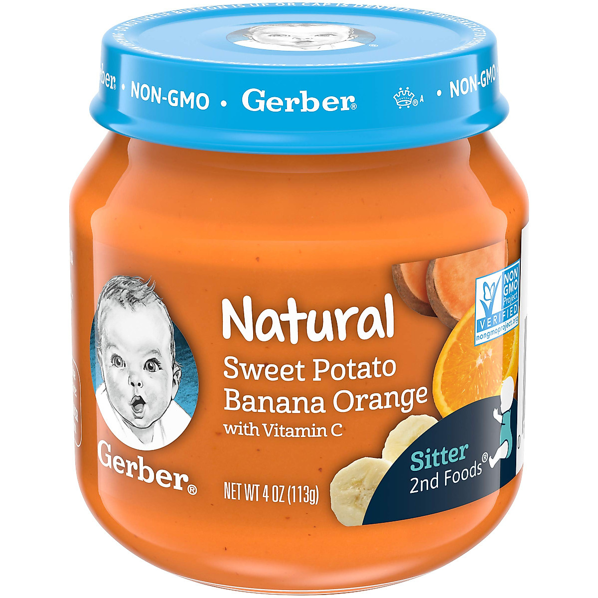 Gerber Purees 2nd Foods Natural Sweet Potato Banana Orange, 4 Oz (Pack Of 10)