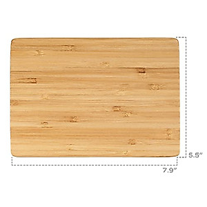 BambooMN Small Premium Bamboo Serving and Cutting Board, Charcuterie, Home and Everyday use - 7.9" x 5.5" x 0.4" - 10 pcs