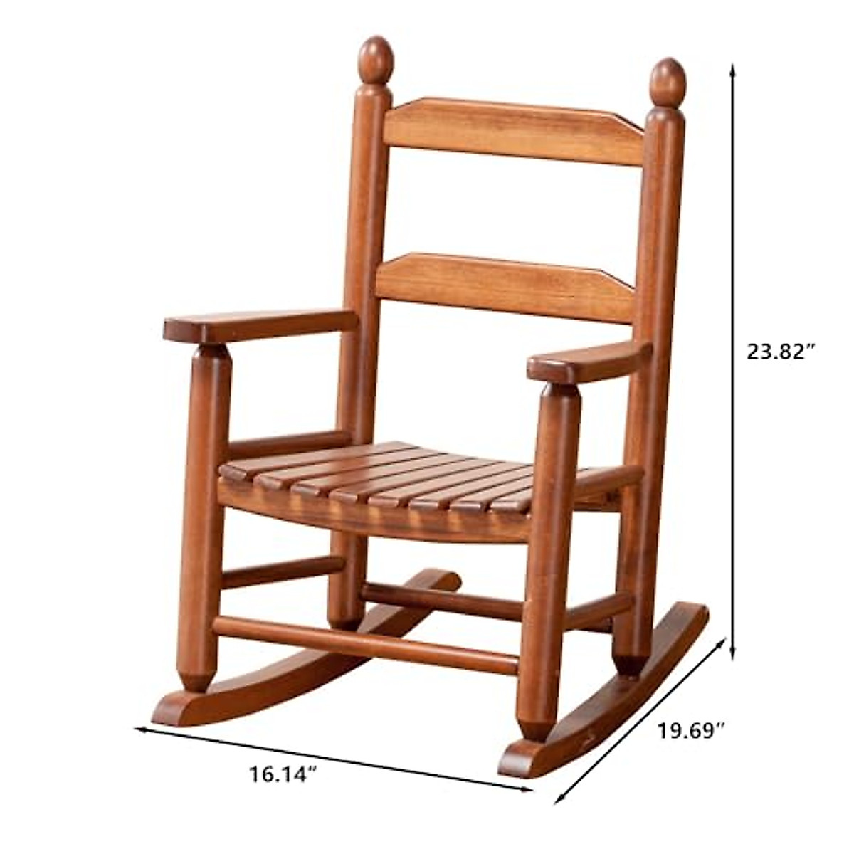 BplusZ Child Rocking Chair Outdoor Toddler Wooden Rocker for Kids Ages 3-6 - Ideal for Patio, Porch, and Indoor Outside Use, Brown