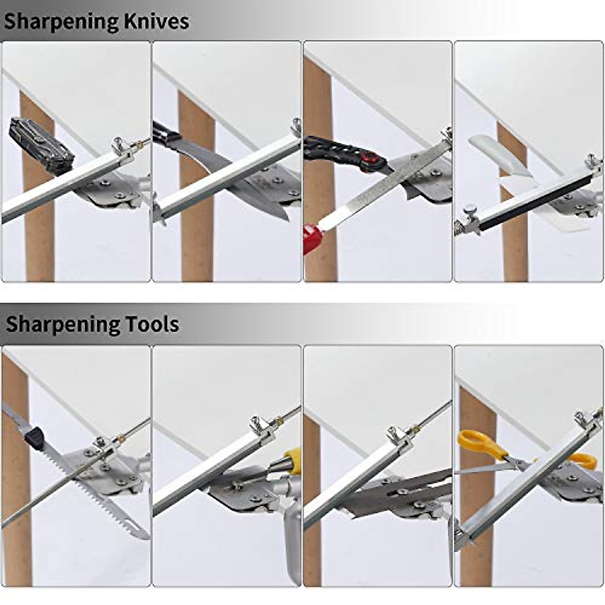 Diamond Sharpening Stones, CWOVRS 6 PCS Diamond Whetstones Knife Sharpening Kit with Anti-Slip Base- 120#, 240#, 600#, 1000#, 2000#, 3000# for Fix-Angled Knife Sharpening System, Ruixin Pro Sharpener