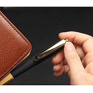 Kihamp Pens,Black lnk Pens Kits,Gel Pens,Office Pen, Black,1.0mm 12-Count (Bold Point, Golden)