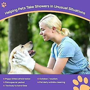 HICC PET Cleaning & Deodorizing Pet Bathing Wipes for Dogs and Cats, Nourish Fur Coconut Oil Gloves Grooming Wipes for Dog/Cat, Dog Cat Cleaning Wipes for Daily Care and Traveling - Unscented