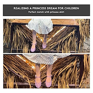TANDEFLY Princess Girls Sandals Jelly Mary Jane Flats Shoes Dress Up Dance Party Cosplay Shoes for Kids Toddler Pink