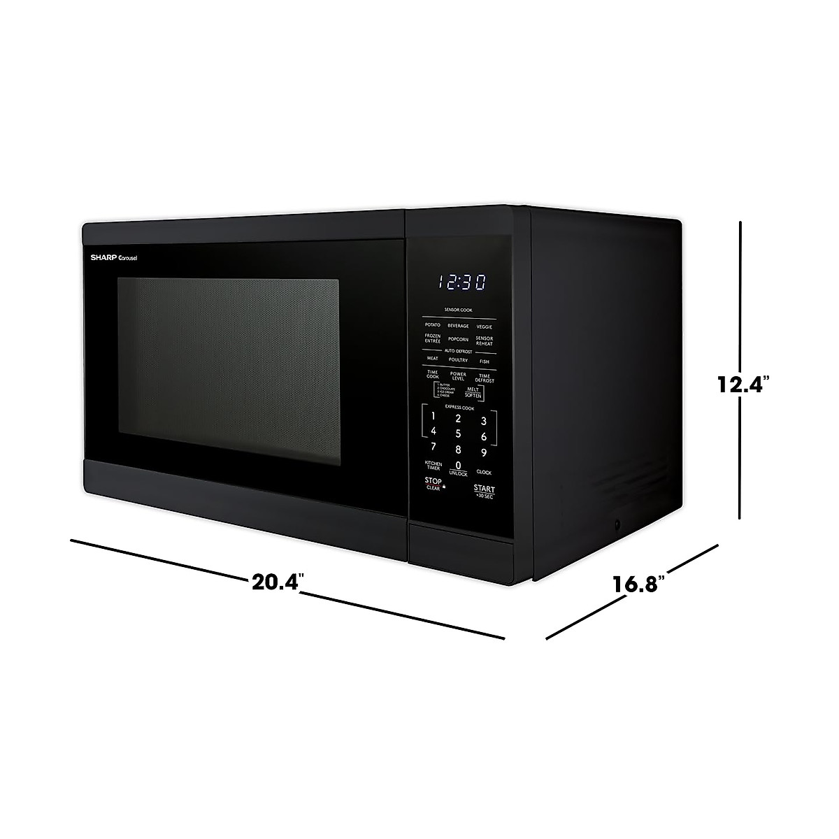 SHARP SMC1461KB Oven with Removable 12.4" Carousel Turntable, Cubic Feet, 1100 Watt Countertop Microwave, 1.4 CuFt, Black