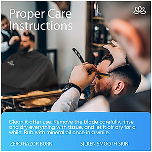 Equinox Straight Edge Razor - Includes 100 Single Derby Blades -Manual Shaver for Men - Stainless Steel with Wooden Handle - Barber Kit - Hair Blade Razor - Perfect for Hairline