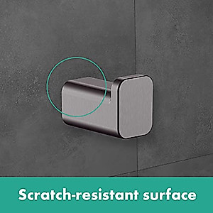 Hansgrohe AddStoris 1-inch Single Hook in Brushed Black Chrome, 41742340