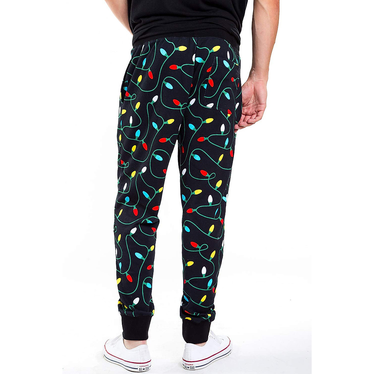 Tipsy Elves Men's String of Lights Joggers - Funny Comfy Sweat Pants for Guys: XL
