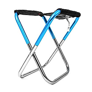 TRENTSNOOK Exquisite Camping Stool Multifunctional Lightweight Portable and Convenient Picnic Aluminum Alloy Chair Seat Outdoor Small Fishing Folding Durable Stool (Color : Dark Blue)