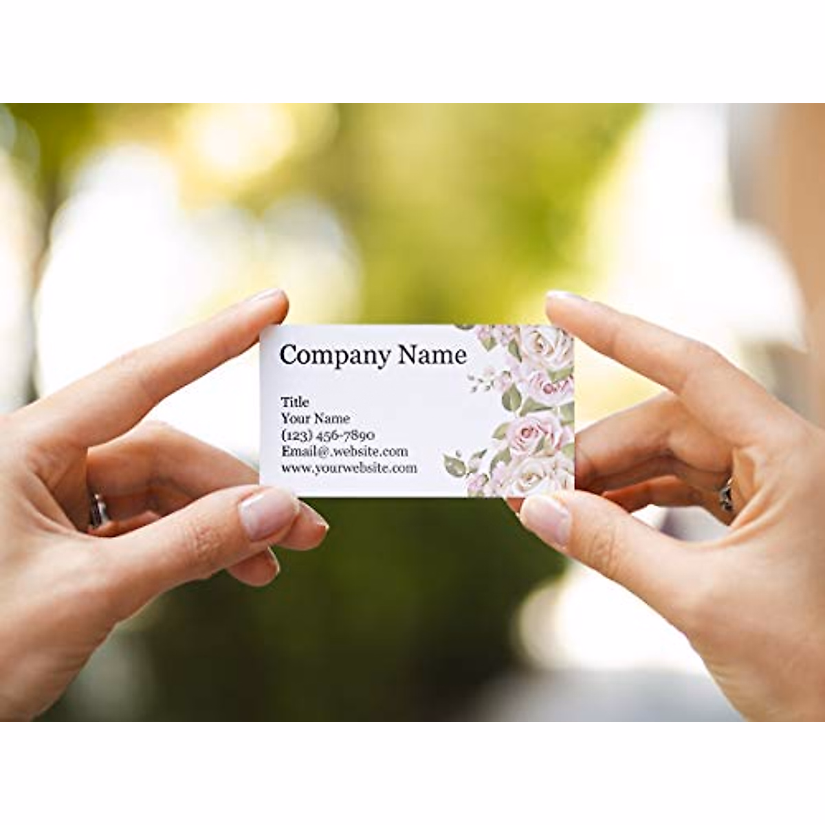 Custom Printed 100% Recycled Card Stock Business Cards - Thick Sturdy Stock - 3.5" x 2" - 100% Recycled Content - 100% Made in the U.S.A. (Rose Pink, 100)