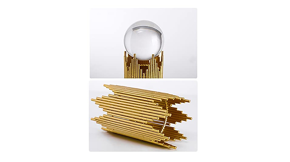 E-isata Modern Abstract Art Crystal Ball with Gold Stand | Elegant Home ...