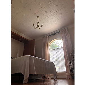 A La Maison Ceilings R43 Bourbon Street Foam Glue-up Ceiling Tile (21.6 sq. ft./Case), Pack of 8, Plain White