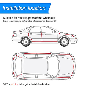 Car Door Edge Guards, 16Ft Universal Rubber Seal Protector U Shape Edge Trim Car Door Edge Protection for Most Car, Aluminum Boat Edge Guards (Black/16FT)