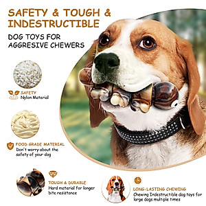 Sasadog Dogs Chew Toys for Aggressive Chewers, Tough Dog Toys, Indestructible Dog Toys, Tough Dog Toys, for Large/Medium Dogs Chew, Caterpillar, Brown