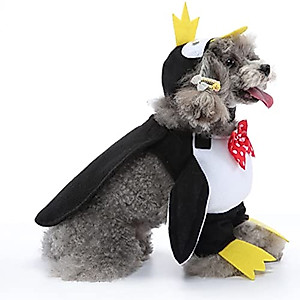 Penguin Dog Costume Halloween Dog Costume Penguin Pet Cosplay Clothes Walking Penguin Cute Cat Outfits Hat Halloween Christmas Cosplay Dress for Cat Dog Puppy Kitten