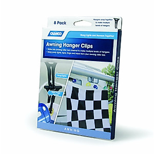 Camco 42720 Awning Hanger Clip - Pack of 8,5/8 Inch , Black