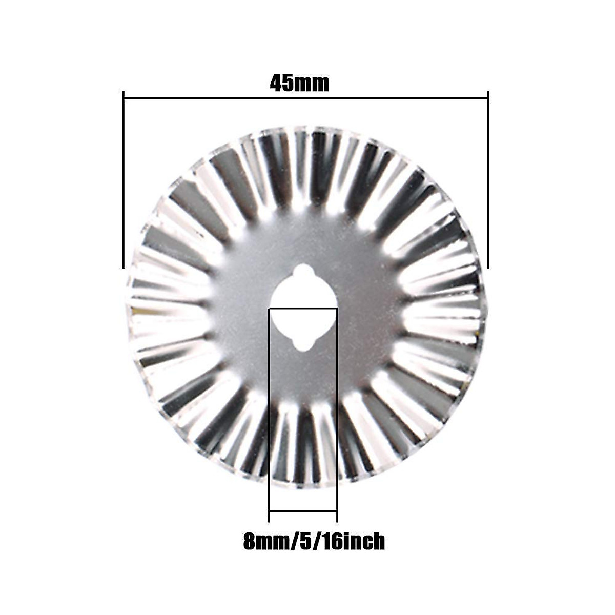 AUTOTOOLHOME 10pc 45mm Pinking Blades Rotary Cutter Pink Knife Refill Blade for Cloth Fabric Portable Paper Trimmer Sewing Tools