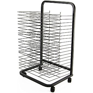 YSCMX Art Drying Rack, Mobile Classrooms Drying Rack with Wire Shelves for Works of Art Studios and Home Use, Drying& Print Racks, Black Powder Coated Finish (Size : 25-Layer)