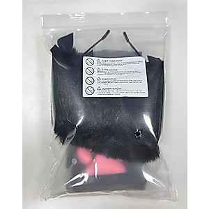 Cute Cat Paw Pad Thigh High Socks, Pink 3D Kitten Claw Mittens Long Fingerless Gloves for Girls Women Cat Cosplay (Black-1)