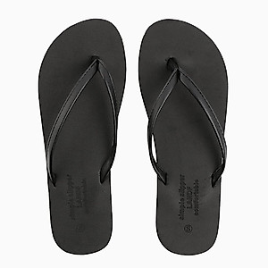Flip Flops for Women Sandals Beach Summer Casual Comfortable PU Strap Black