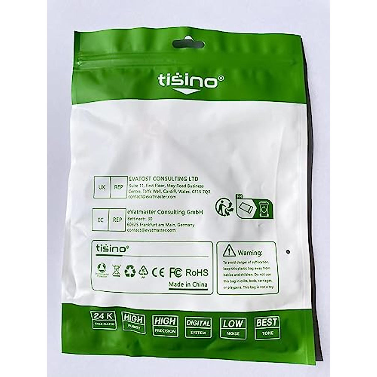 tisino XLR to 3.5mm Balanced Cable Adapter, Gold-Plated XLR Female to 1/8 inch Mini Jack Aux Mono Audio Cord for Shotgun or Condenser Microphones - 1ft