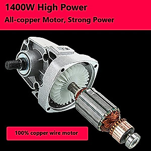 110V 1400W Burnishing Polishing Machine, funchic Handheld Adjustable Sander Polisher Weel, Electric Sander Polisher for Wood Stainless Steel Polishing with 2 Wheel