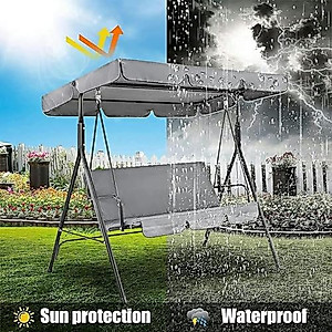 BTURYT Replacement Canopy for Swing Seat 2 ; 3 Seater Sizes, Garden Swing Canopy Replacement Waterproof, Outdoor Garden Chair Awning Cover