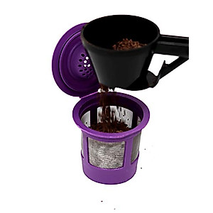 Reusable K Cups Coffee Filter Pod for Keurig 1.0 & 2.0 Machines - Coffee Scoop Funnel and 3 Pack K-Cup Filters - Universal Refillable KCups - Fits K-Duo, K-Classic, K-Elite, K-Select, K-Cafe Brewers