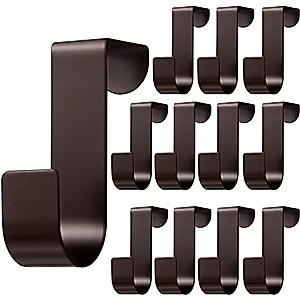12 Pcs 1 3/8 1 3/4 inch Over The Cabinet Door Hooks Organizer Holder Over Door Z-Shaped Metal Hanger Hook Bathroom Organizer Rack Hanger for Clothes Towels Keys